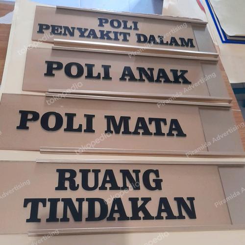 Jual sign emas ruang nama poli meeting slide geser tulisan tanda nama ...