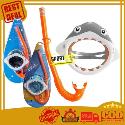 Promo Intex Shark Fun Set. Kacamata Masker Selang Snorkling Renang Anak ...