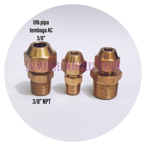 Jual Male connector NPT 3/8 x 3/8 / Nepel pipa tembaga NPT 3/8 x 3/8 - set - Jakarta Barat ...
