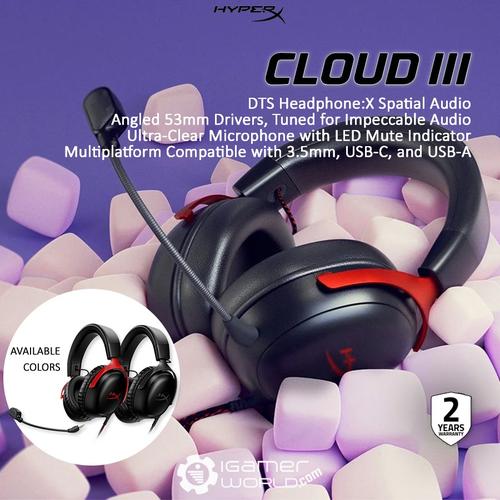 Promo HyperX Cloud III / Cloud 3 DTS Spatial Audio Gaming Headset ...