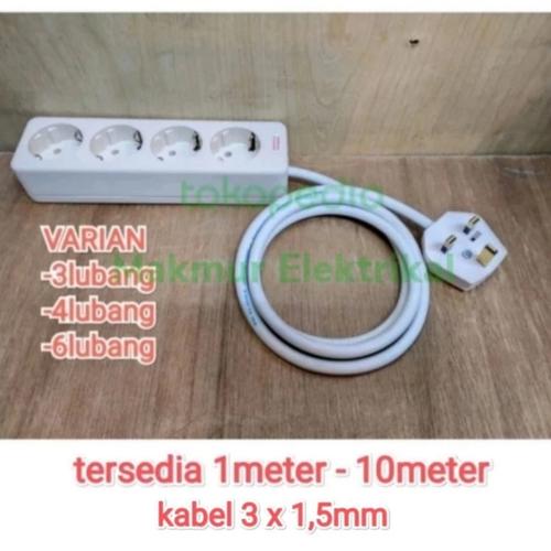 Jual stop kontak uticon 3,4,6lubang steker kaki 3 extension cable ...