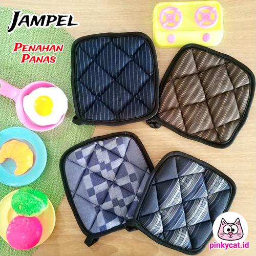 Jual SEPASANG- Jampel Penahan Anti Panas Cempal Masak Oven Pelindung Tangan - Merah-Biru - Kota ...