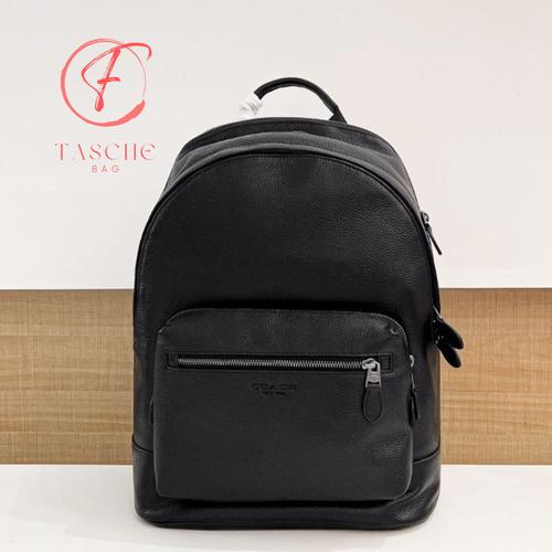 Jual Tas Ransel pria CH 2854 leather backpack unisex simple full black ...