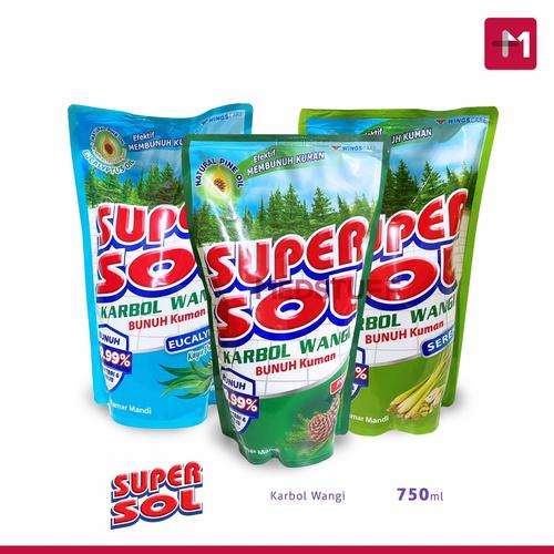 Jual Supersol Karbol Pembersih Lantai 750ml Pouch - 750ml Pine ...
