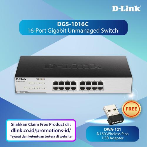 Promo DLINK 16 Port Hub Gigabit DGS-1016C Metal Casing Cicil 0% 3x ...