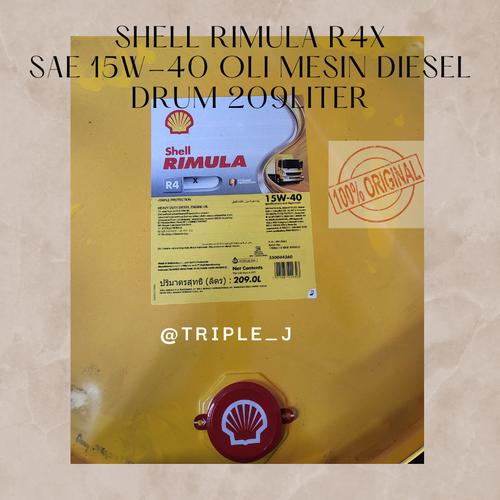 Jual Shell Rimula R4 X sae 15W-40 Oli Mesin Diesel Drum 209Liter ...