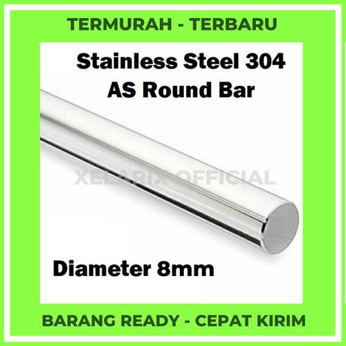 Jual AS Stainless Steel SS 304 8mm x 100cm (1 meter) batang, shaft ...