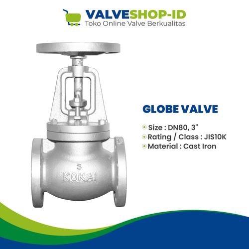 Jual Globe Valve DN80 3" Inch JIS 10K CI Cast Iron - Kota Tangerang ...