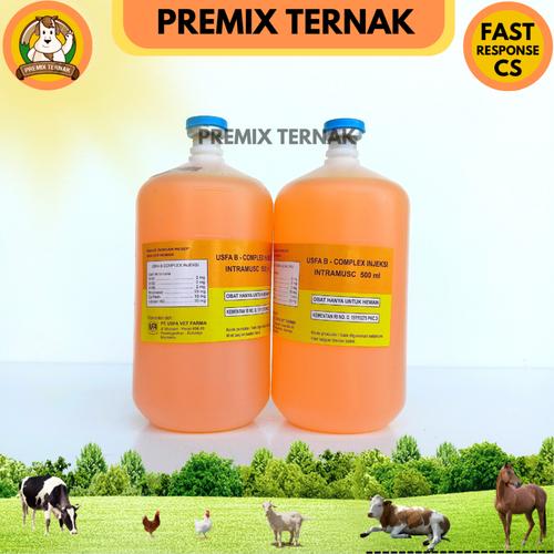 Jual USFA B COMPLEX injeksi 500ml - Hewan Sapi kambing Domba Babi Ayam ...