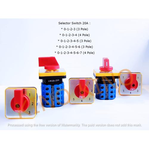Jual Selector Switch 20Ampere Cam Switch 3 4 5 6 7 Posisi - 0-3 (3Pole ...
