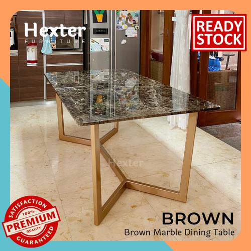 Jual BROWN - Brown Marble Dining Table Meja Makan Marmer Coklat Mewah ...