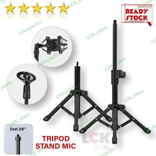 Jual stand mic tripod besi - stand mic condenser with shock mount ...