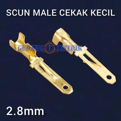 Jual Socket Scun Skun Male Cekak Kecil Kuningan 2.8mm Spade Crimp ...