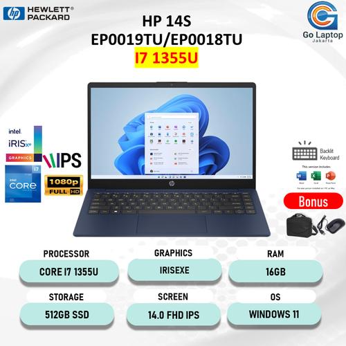 Jual Hp 14S Ep0018tu/Ep0019tu I7 1355U 16Gb 512Ssd Irisexe W11+OHS FHD ...