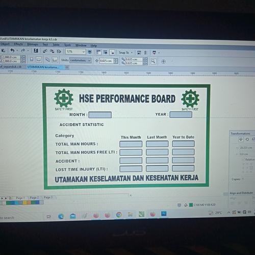 Jual banner / Spanduk HSE performance board #safety first #k3 - Jakarta Pusat - EGRAFIKA ...