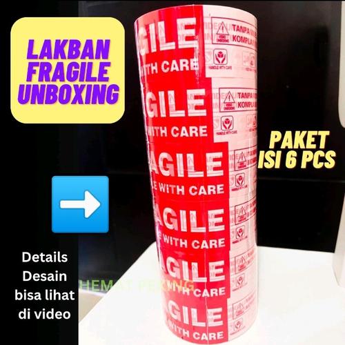 Jual Lakban Fragile Unboxing 2 Inch Merah Putih 1 slop 6 pcs - Kota Surabaya - Hemat Peking ...