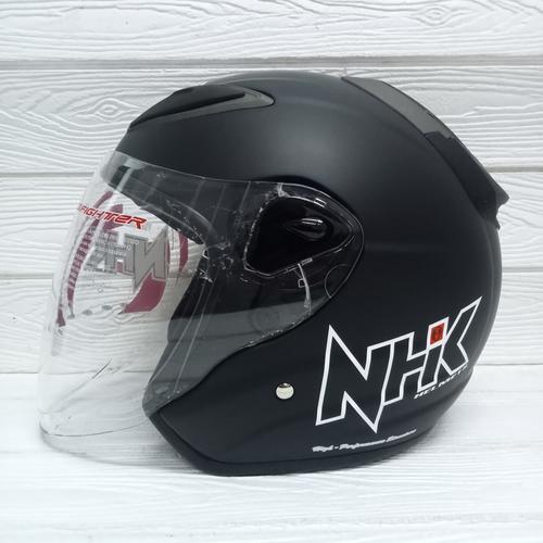 Jual HELM NHK HALF FACE R6 R 6 SOLID BLACK DOFF SINGLE VISOR ORIGINAL ...