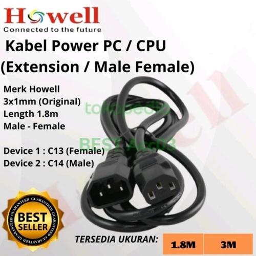 Jual Kabel Power PC atau CPU (Extension / Male Female) Kabel Power ...