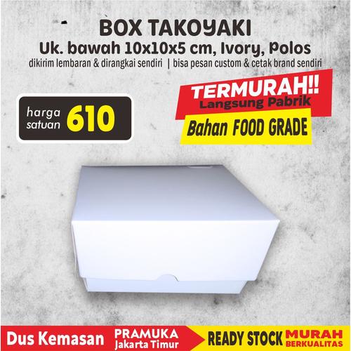 Jual Box Takoyaki / Box Donat POLOS 10 x 10 Foodgrade ISI 70 pcs/pack ...