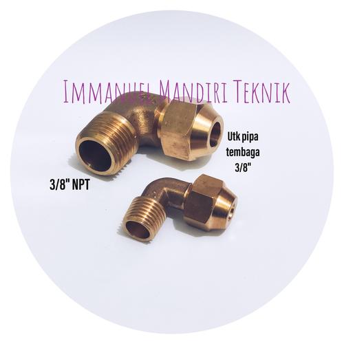 Jual Male connector elbow NPT 3/8 x 3/8 / Nepel pipa tembaga ac elbow - set - Jakarta Barat ...