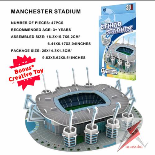 Jual Miniatur Manchester City Etihad Stadium Puzzle 3D kado DIY ...