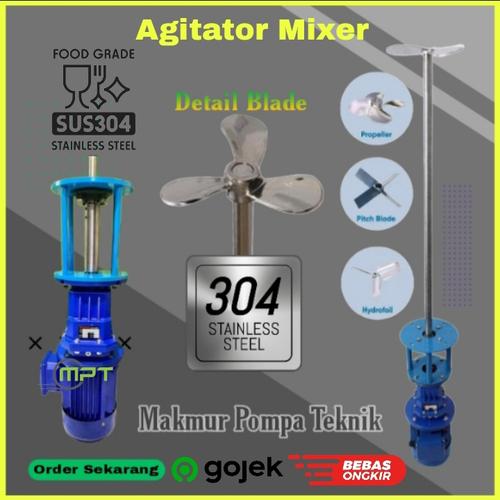 Jual Agitator Mixer Kimia Stainles SS 304 4KW 5.5HP 3Phase With Gear ...