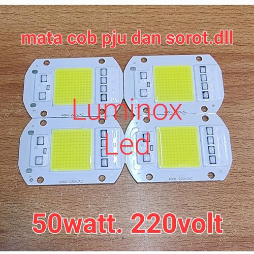 Jual mata cob putih 50w 50watt - chip pju dan sorot cob 50 watt 220volt ...