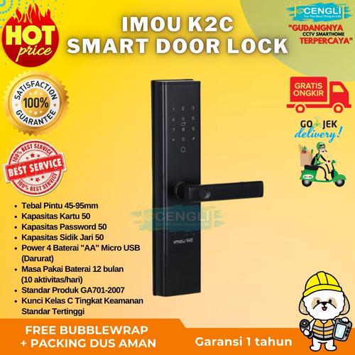 Jual Smart Door Lock IMOU K2C-H(W)-B / KUNCI PINTU DIGITAL DOOR LOCK ...