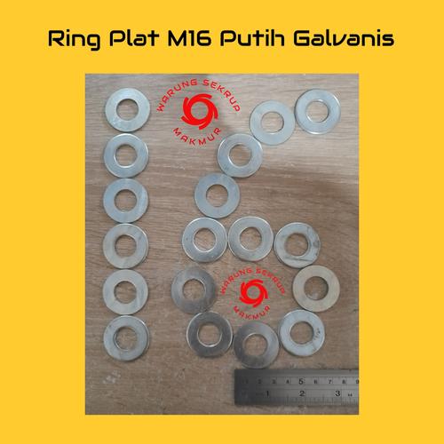Jual M16 Ring Plat Galvanis Putih WP Washer Plate 16mm (100 pcs) - Kab ...