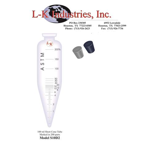 Jual L-K Industries Glass Short Cone Centrifuge Tubes, 100 mL,S10D2 ...
