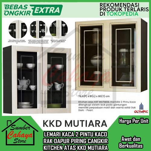 Jual [Kargo] LEMARI KACA 2 PINTU RAK DAPUR CANGKIR KITCHEN KKD MUTIARA ...