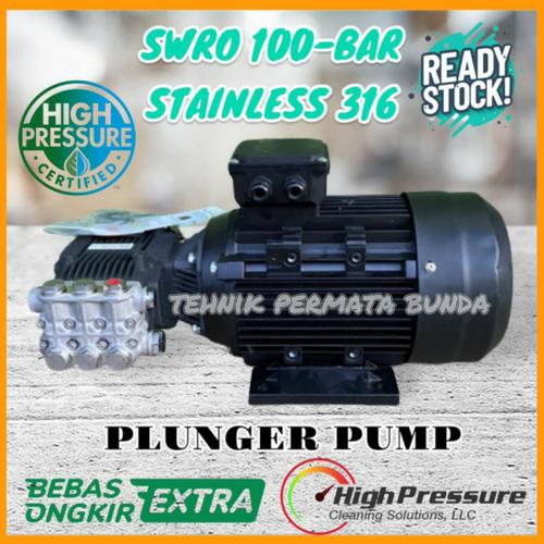 Jual SWRO Plunger pump 8Lpm 100Bar 1.5KW LB0810 with Electric Motor 2Hp ...