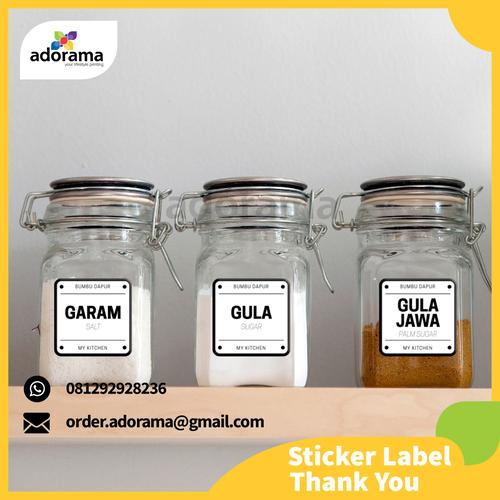Jual Cetak Sticker Vinyl/ Chromo Bumbu Dapur - Vinyl Matte, 5x5 cm ...