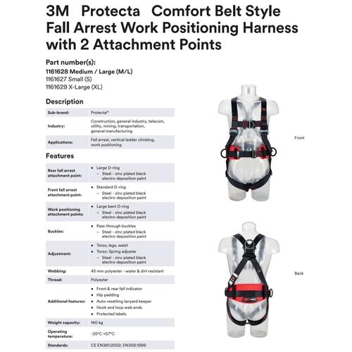 Jual 3M comfort belt fall arrest, protecta full body harness 1161627/28 ...