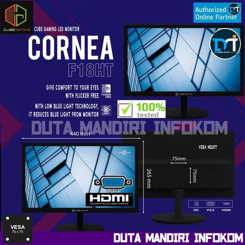 Promo Cube Gaming CORNEA F18HT 18.5" - HD 75Hz 5Ms HDMI D-Sub Vesa ...