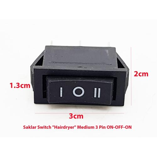 Jual Saklar Switch HAIRDRYER Medium 3 Pin ON-OFF-ON Saklar on off on 3 ...