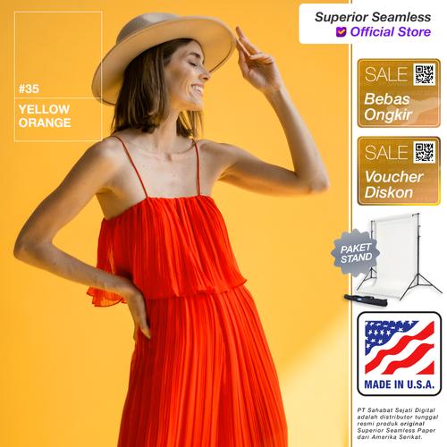 Promo Background Paper Kertas Polos Seamless Studio 2.7x11M 35 Yellow ...