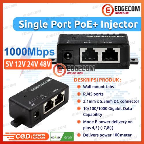 Jual PoE Injector Passive Gigabit Power of Ethernet Splitter 12V 24V ...