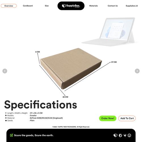 Jual KARDUS BOX PACKAGING 37 x 26 x 5 CM | Kardus | Cardboard | Dus Box ...