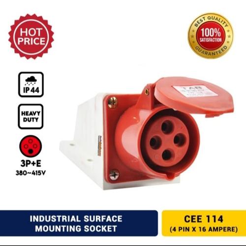 Jual Stop Kontak Industrial 3phase Socket Surface Mounting 4Pin 16A ...
