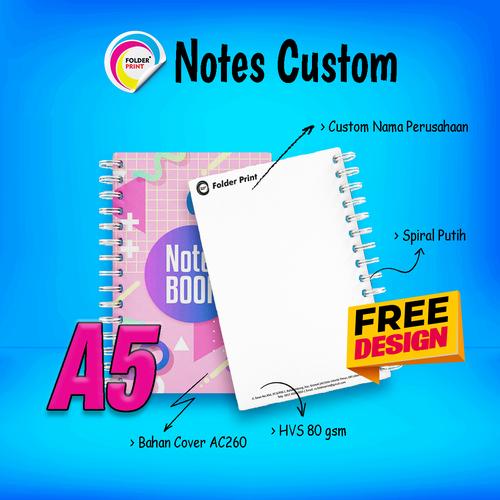 Jual Cetak Notes Book Notes Isi Custom Logo Bergaris A5 - DEPAN ...