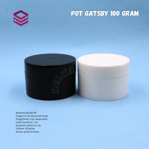 Jual pot gatsby 100gr tebal / pot pomade / pot jelly 100 gr - Hitam ...