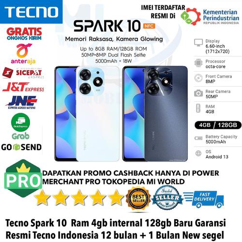 Jual Tecno Spark 10 4gb/128gb 4/128 spark10 Hp NFC 5000mah baru Resmi ...