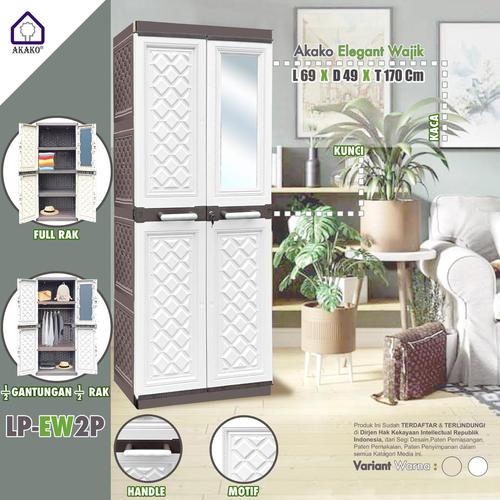 Jual Lemari Pakaian Plastik Akako 2 Pintu (LP2P) Wajik - Full Rak ...