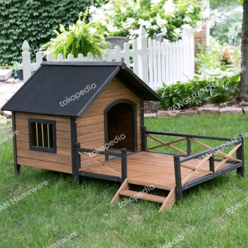 Jual Kandang Anjing Besar Kayu Pagar | Rumah Anjing Mewah | Dog House ...