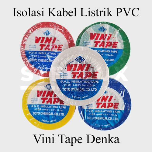 Jual Lakban Isolasi Kabel Listrik Vini Tape Denka 10 Yards PVC Pengaman ...