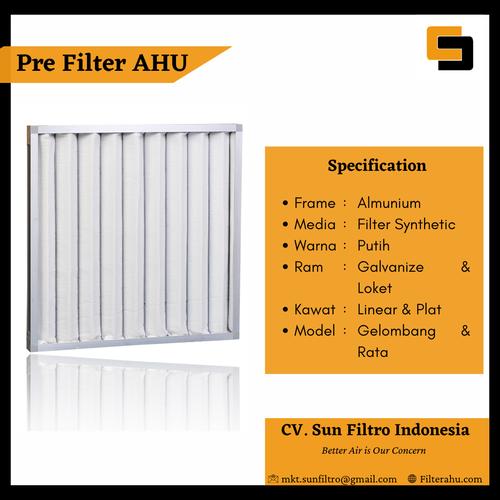 Jual Pre Filter AHU frame aluminium model gelombang 24 x 24 x 2 inch ...