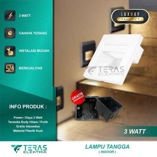 Jual Lampu tangga led 3 Watt step light Cahaya Warmwhite 3000k body ...