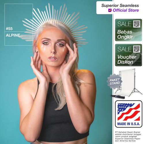 Promo Background Paper Kertas Polos Seamless Studio 1.3x11M 55 Alpine ...