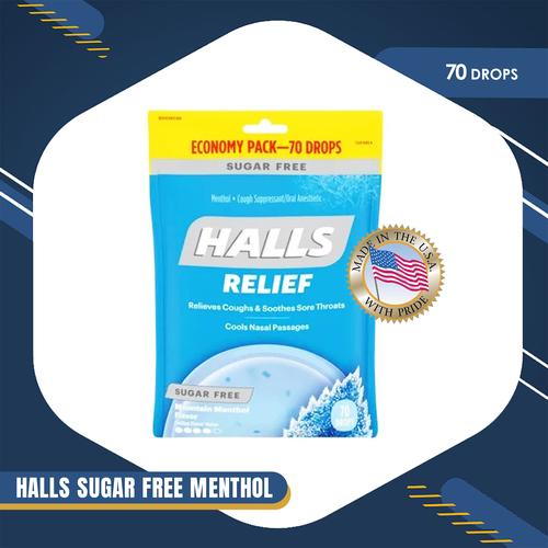 Jual Halls Sugar Free Menthol Permen Batuk Pilek Tenggorokan Made in ...